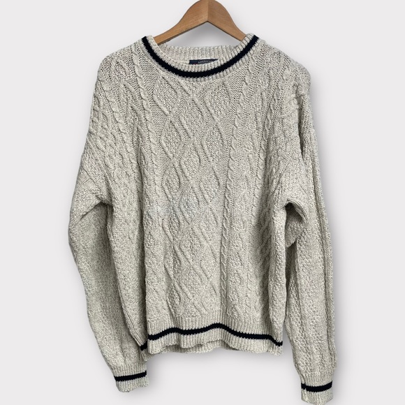 Vintage | Sweaters | Vintage 9s Cream Chunky Cable Knit Sweater Rory ...